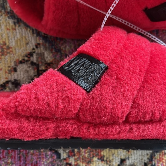 UGG | Shoes | Ugg Mens Red Fluff Yeah Slipper Slides | Poshmark